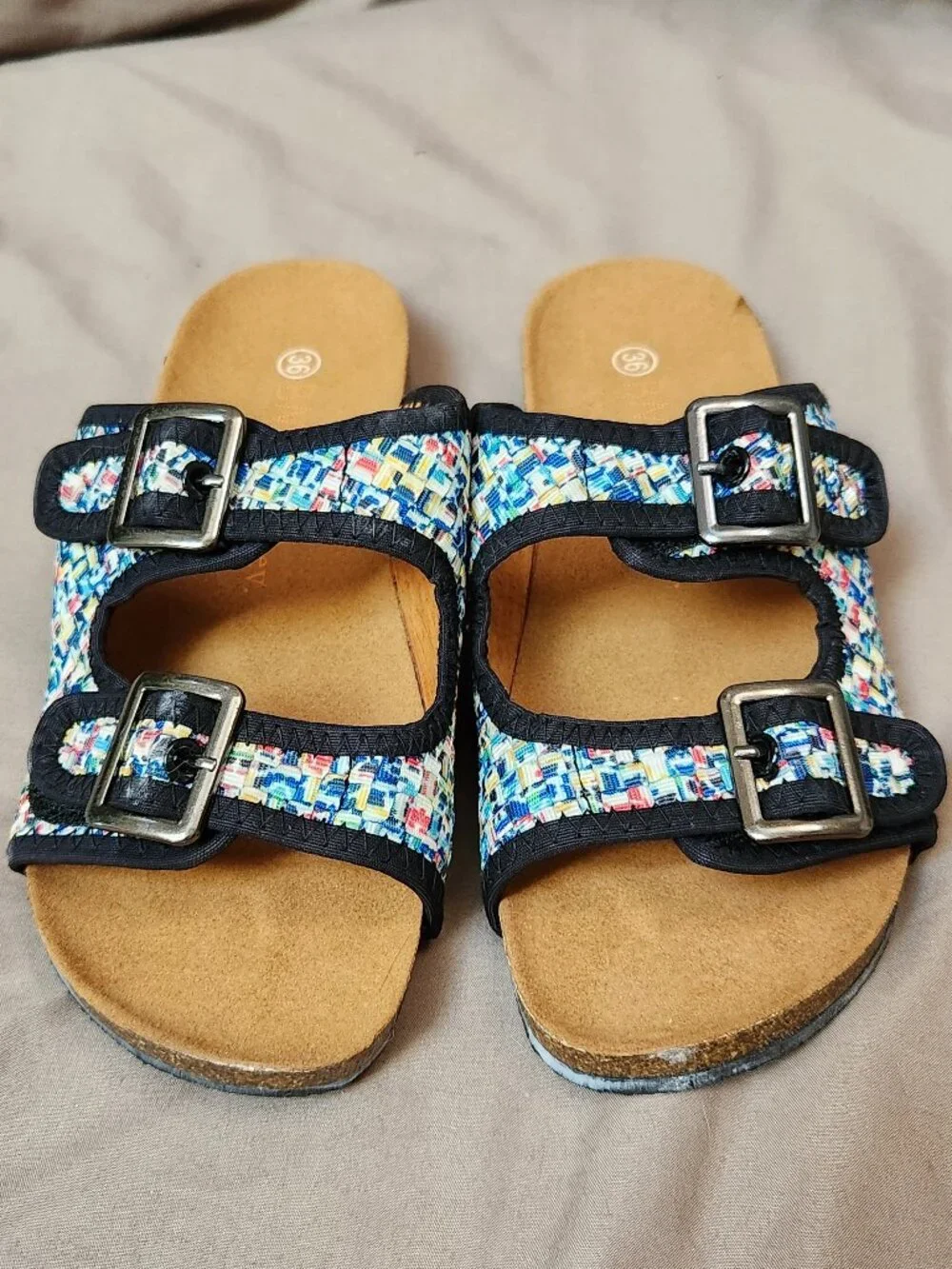bernie mev. | Shoes | Bernie Mev Sunset Pixel Multicolor Sandals ...